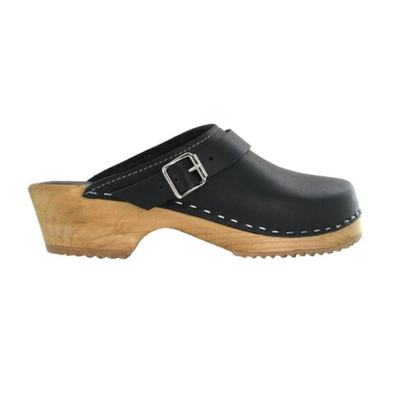 MIA | Shoes | Mia Alma Swedish Handmade Black Leather And Wood Clogs ...